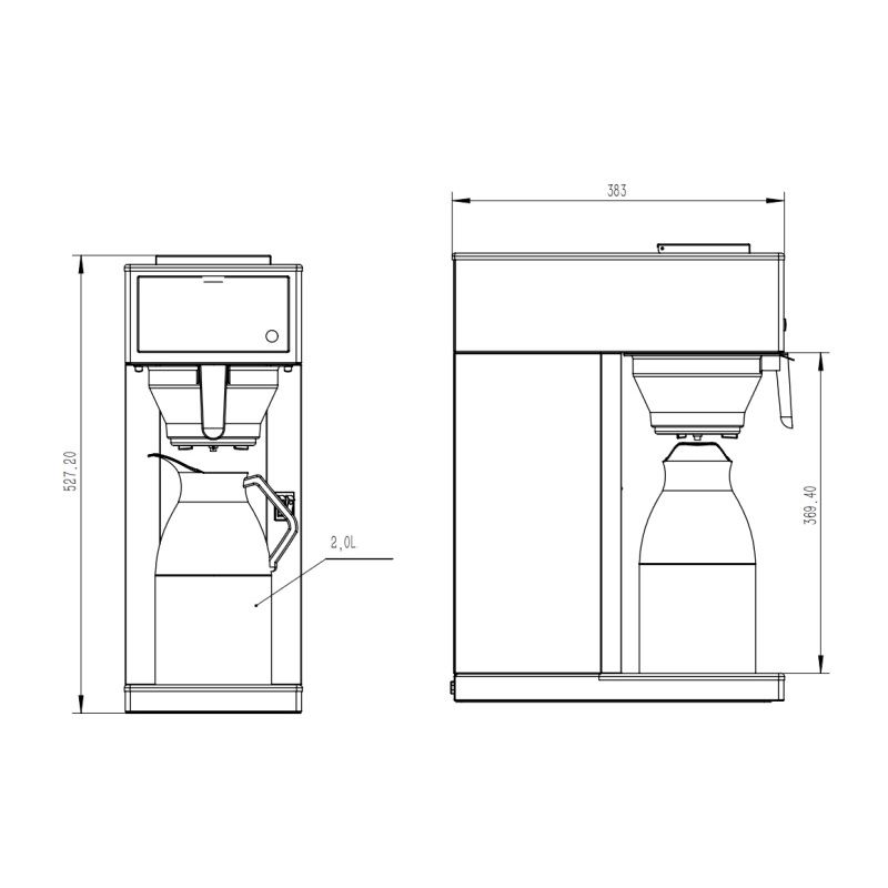 MACHINE DE CAFÉ INCL. THERMOS CAFE 2.0L